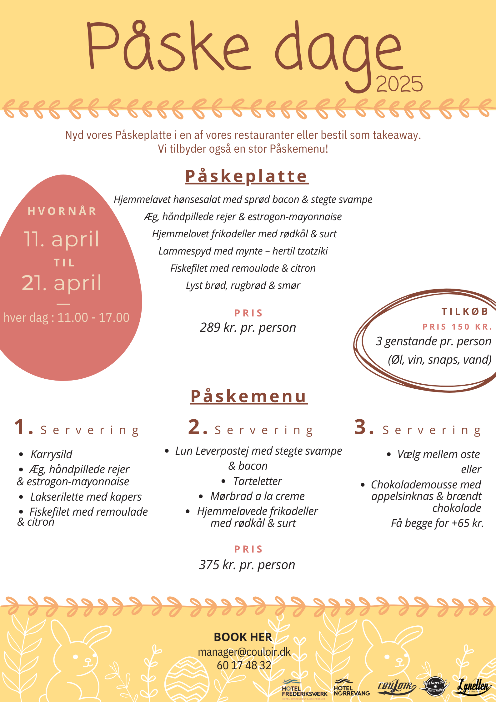 Menukort | Restaurant Couloir